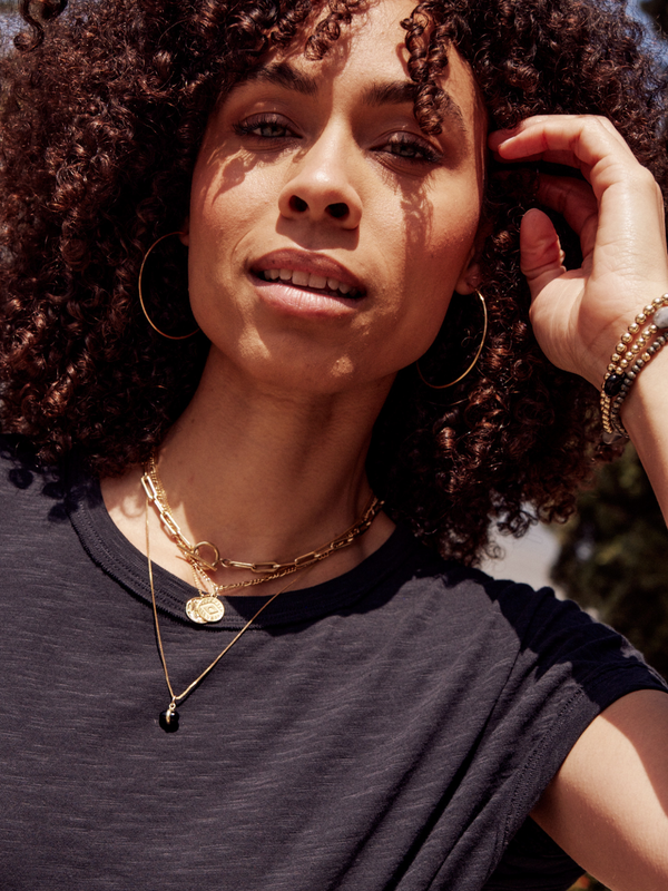 Mati Medium Gold Pendant Baby Gwen Chain - Narrative Jewelry