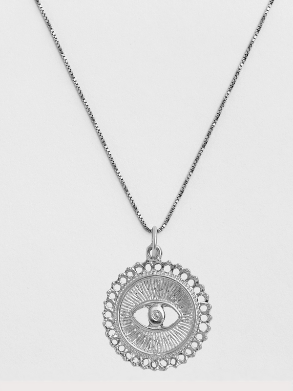 Mati Large Silver Pendant Necklace - Narrative Jewelry